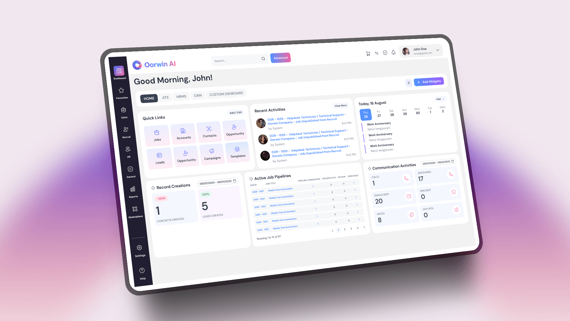 Oorwin.ai Website Design | Engaging AI-Powered Talent Platform